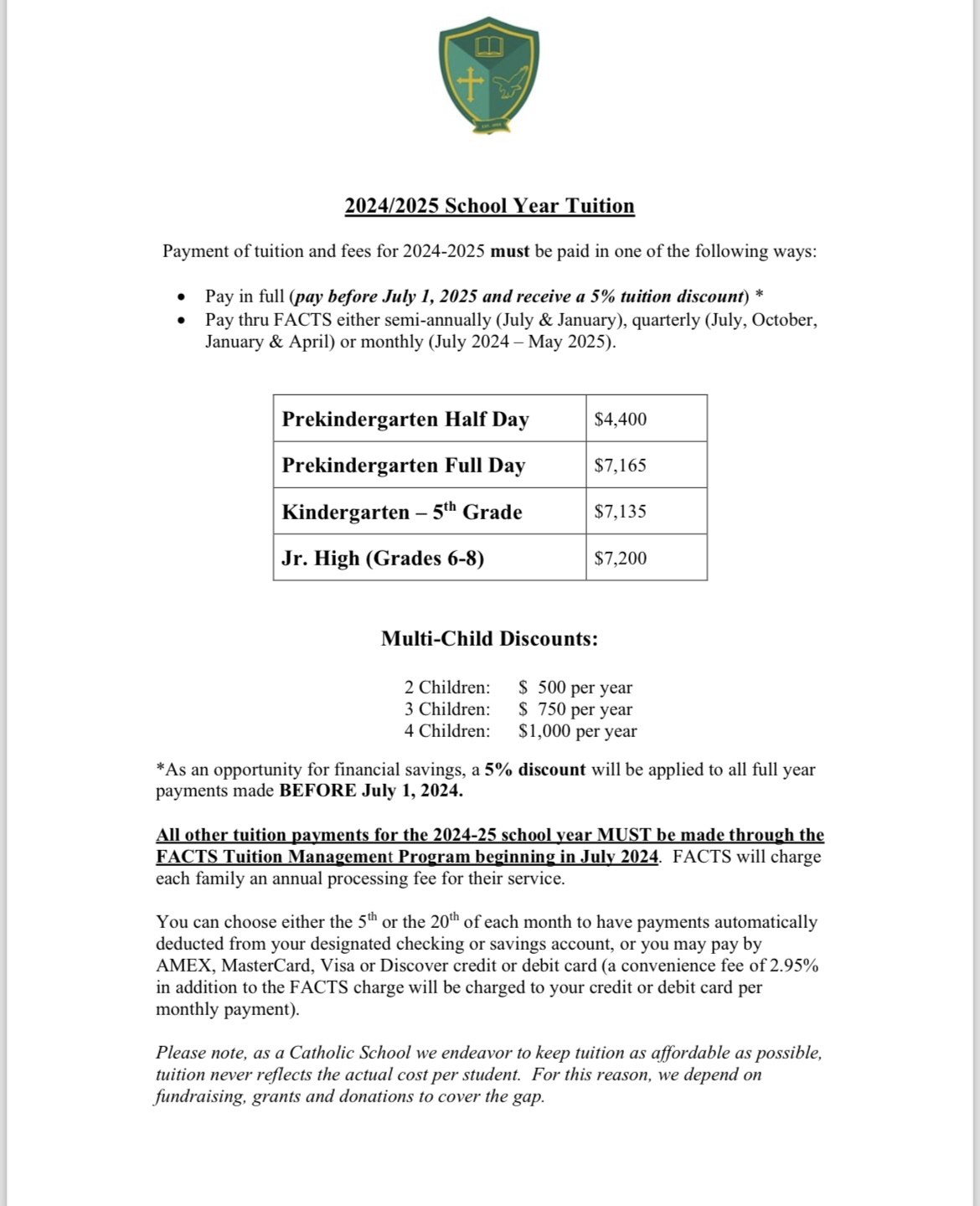Tuition & Financial Aid - St Joseph Regional Catholic School-Salem
